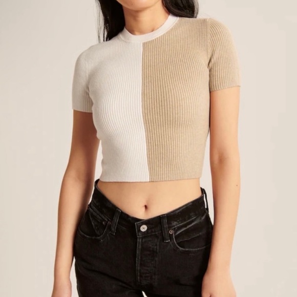 Abercrombie & Fitch | Tops | Abercrombie And Fitch Colorblock Cropped ...
